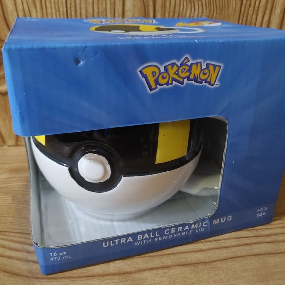 Dining | Pokemon Ultra Ball Ceramic Mug With Removable Lid New | Poshmark